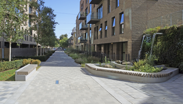 Exemplary public realm with Interpave concrete block paving